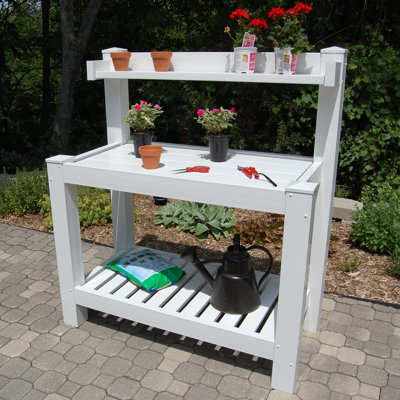 Dovecove Greenfield Vinyl Potting Bench Reviews Wayfair